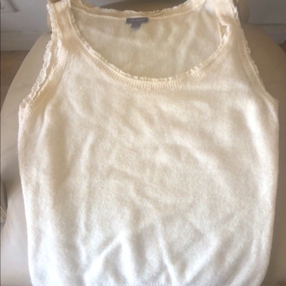 Ann Taylor | Tops | Ann Taylor Large Round Neck Soft Cream Tank Top ...